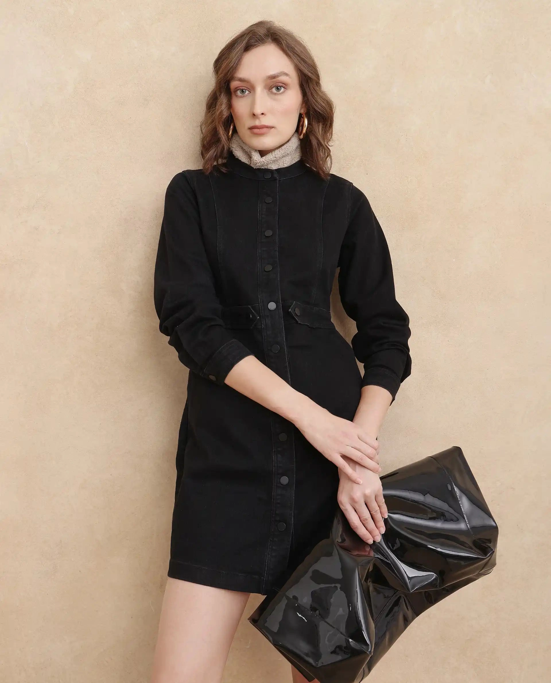 Women's Black Full Sleeves Dress - Zilo - Zilo